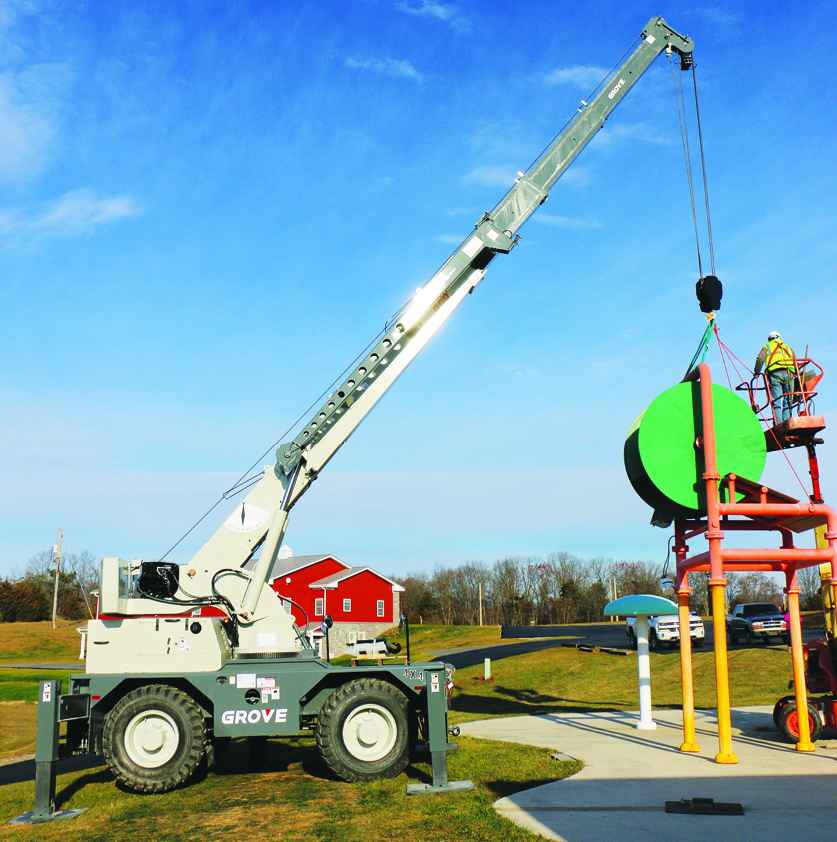 Grove GCD25 Crane Powers Splash Pad Installation at Camp Joy El | Crane ...