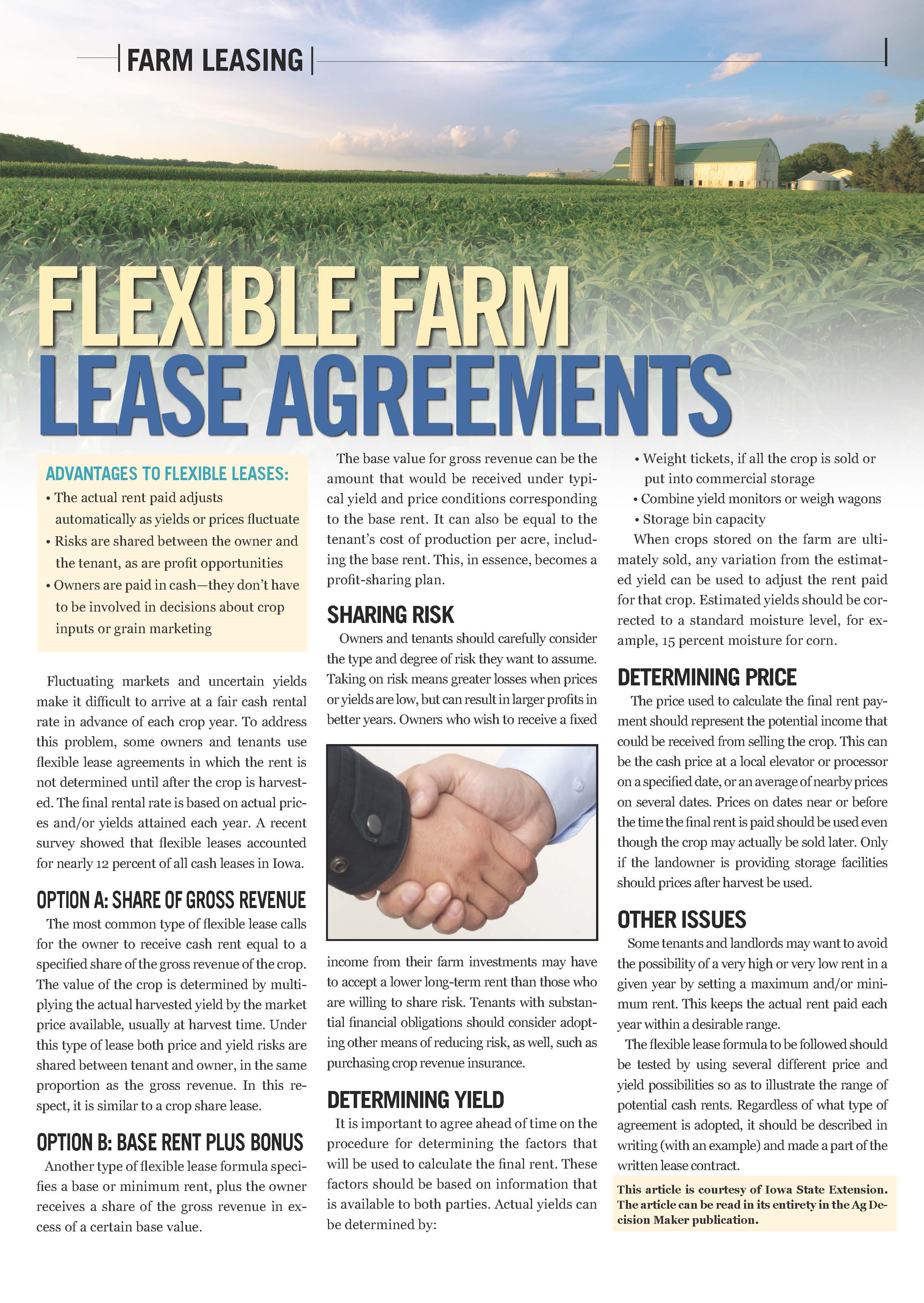 Flexible Farm Lease Agreements | Farmers Hot Line